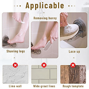 Antidious Shower Foot Rest for Shaving Legs, Bathroom Pedal with Reusable Suction Cup, Compatible with Bathroom and Shower (Black)