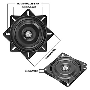 7in Chair Turntable Base Square Rotating Swivel Plate 180 Degree Automatic Rebound Dual Bearings Run for Furniture Chairs,Bar Chairs,Office Chairs,Car Chairs, Display Racks