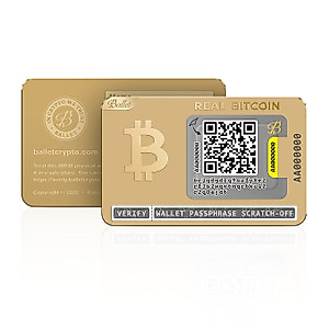 Ballet 3-Pack REAL Bitcoin, Gold Edition - The Easiest Crypto Cold Storage Card - Cryptocurrency Hardware Wallet with Multicurrency and NFT Support (Old Packaging)