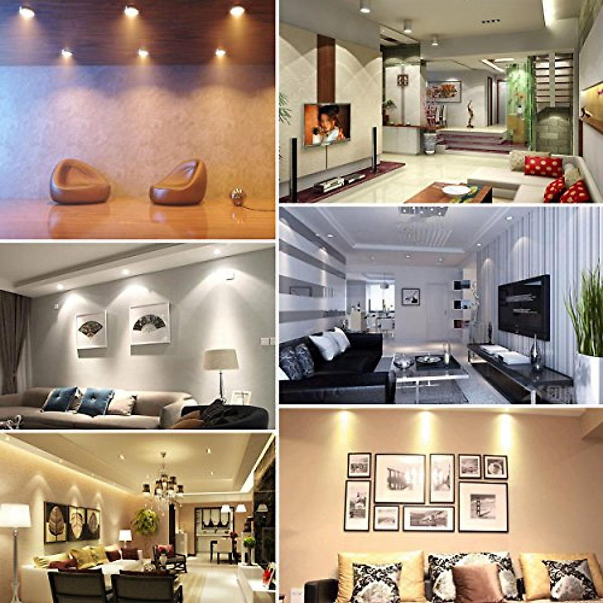 GU10 Led Dimmable Light Bulbs, 5W=50W, 4000K Natural White GU10 Base 120° Beam Angle Spotlight for Accent Recessed Track Lighting, Pack of 6