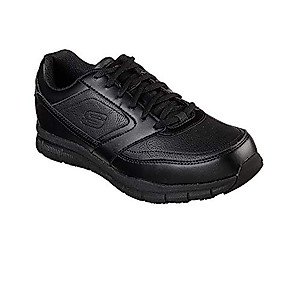 Skechers Men's Nampa Food Service Shoe, Black, 10 Wide