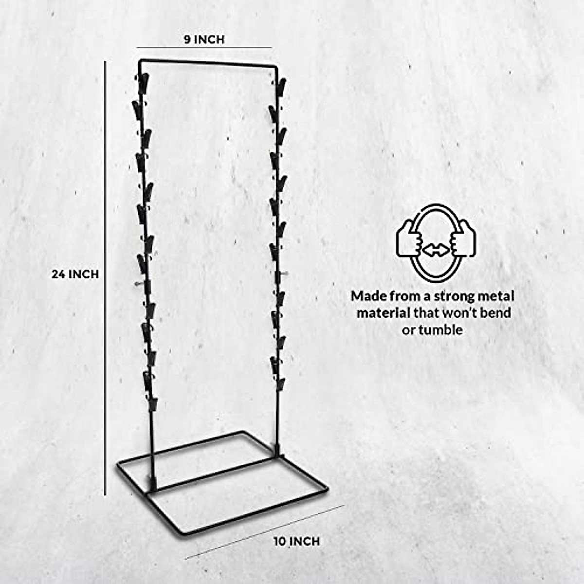 UTILE Countertop Snack Rack Display– Multi-Purpose Counter Stand Organizer for Retail, Stores, Parties, Candy Display and Holder and Chip Display Rack (Matte Black, 24’’ Tall x 9’’ Wide)