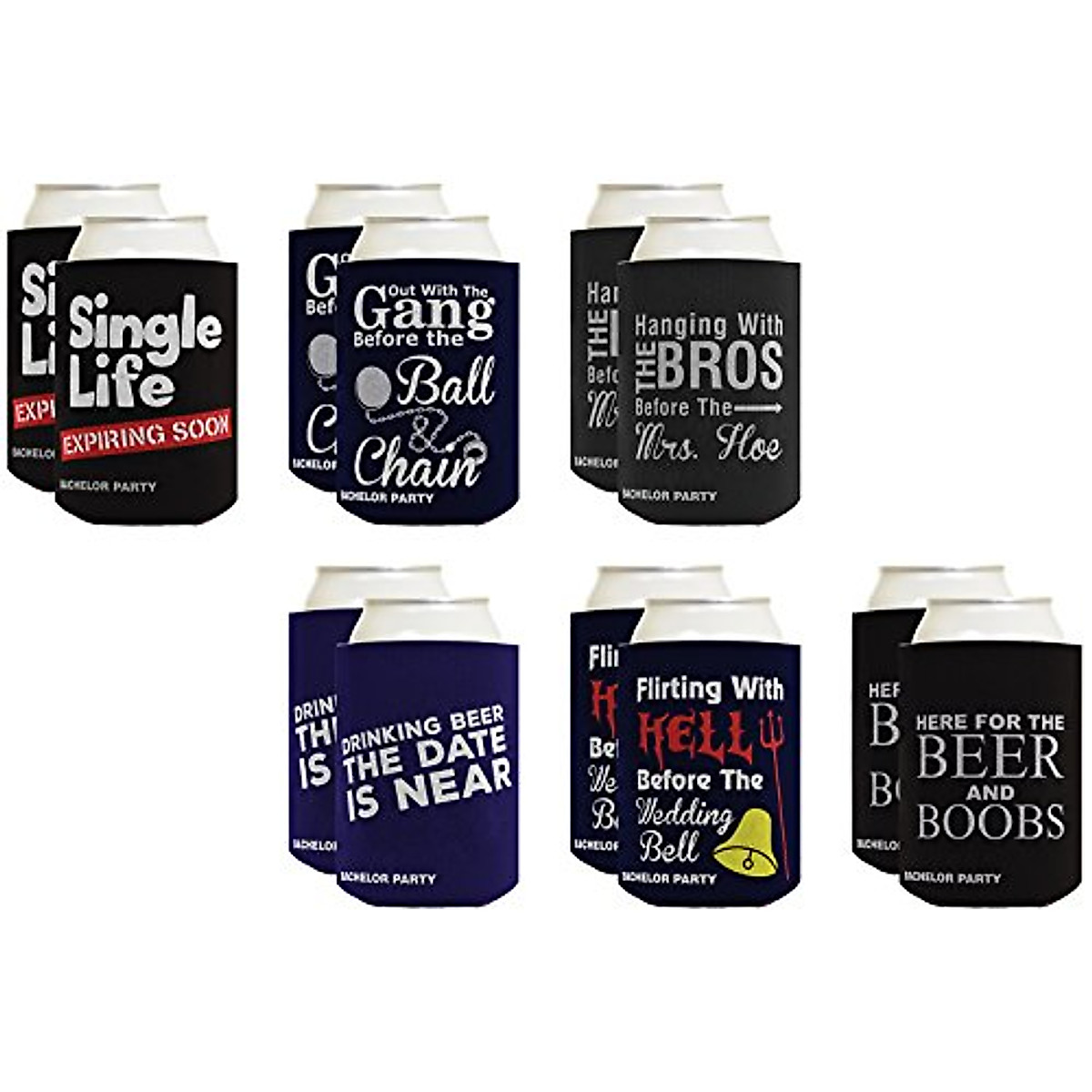 Funny Beer Coolie Bachelor Party Coolie Gift Bundle Gag Gift Wedding Party 12 Pack Can Coolie Drink Coolers Coolies Multi