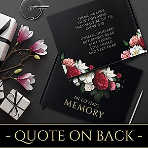 Black Loving Memory Guest Book, Floral Design Funeral Guestbook with Pen, Memorial Service Guest Book, Memorial Guest Book, Memorial Book, Funeral Book, Signature Book, Funeral Book Guest (FGB001)