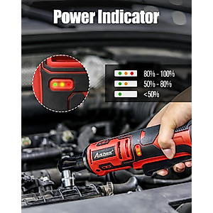 AVID POWER Cordless Electric Ratchet Wrench 3/8", 44.2 Ft-lbs 12V Power Ratchet Wrench Kit w/Two 2.0Ah Batteries, 1-Hour Fast Charger, Variable Speed and 10 Sockets