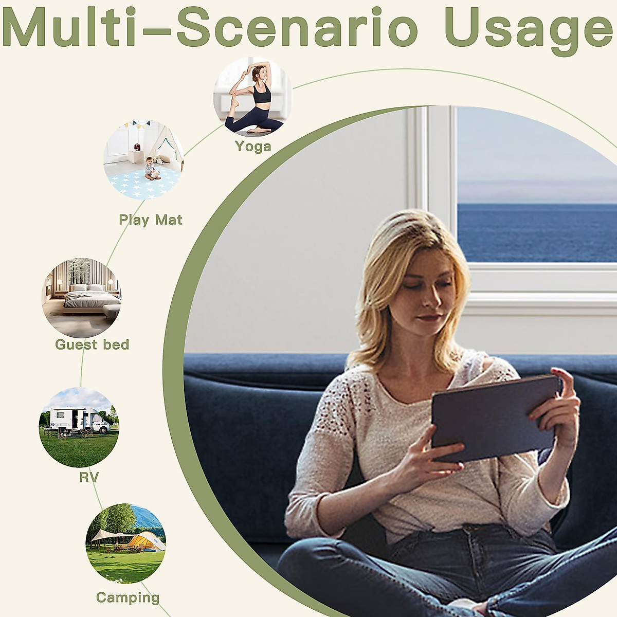 Luoxiao Folding Sofa Bed Queen with 2 Pillows, Foldable Sofa Bed for Travel, Camping, Guest, Futon Sleeper Chair Guest Bed with Breathable & Washable Cover, Convertible and Easy to Storage，NavyBlue