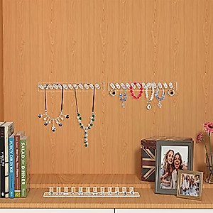 AITEE Necklace Holder, Acrylic Necklace Organizer Wall Mounted with 12 Hooks, for Hanging Necklace, Jewelry, Bangles, Bracelets and Rings, Best Gifts for Girls and Women(2 PACK)