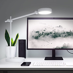 SANSI LED Desk Lamps for Office, Eye-caring No Blue Light Touch Control Desk Lamp with 6 Brightness Levels, 4 Modes with Memory Function, 10W 950 Lumens Modern Table Lamp for Home Reading, White