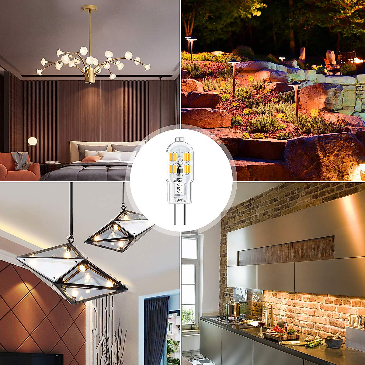 G4 LED Bulb 2W 12V, 20W Halogen JC Bulb Replacement, G4 Bi Pin Bulb, Warm White 3000K 200lm, No Flickering, 10-Pack