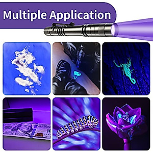 COSOOS 2 UV Black Light Flashlight, 2 Pack 395nm Mini Pen Light with Clip, Waterproof Ultraviolet Flashlight for Leak, Pet Urine, Scorpion, Hotel Inspection, Dry Stain and Bed Bug.