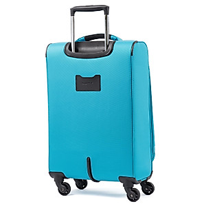 Atlantic Luggage Ultra Lite Softside Expandable Spinner, Turquoise Blue, Carry-on 21-Inch
