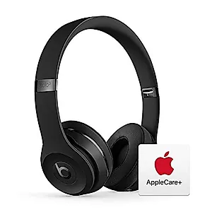 Beats Solo³ Wireless On-Ear Headphones - Apple W1 Chip - Black with AppleCare+ Bundle