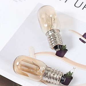 2PCS 25W E14 220-230v Oven Light Bulb Refrigerator Fridge Light Bulb Retro Tungsten Filament Lamp Bulbs Warm Yellow Light for Daily Use