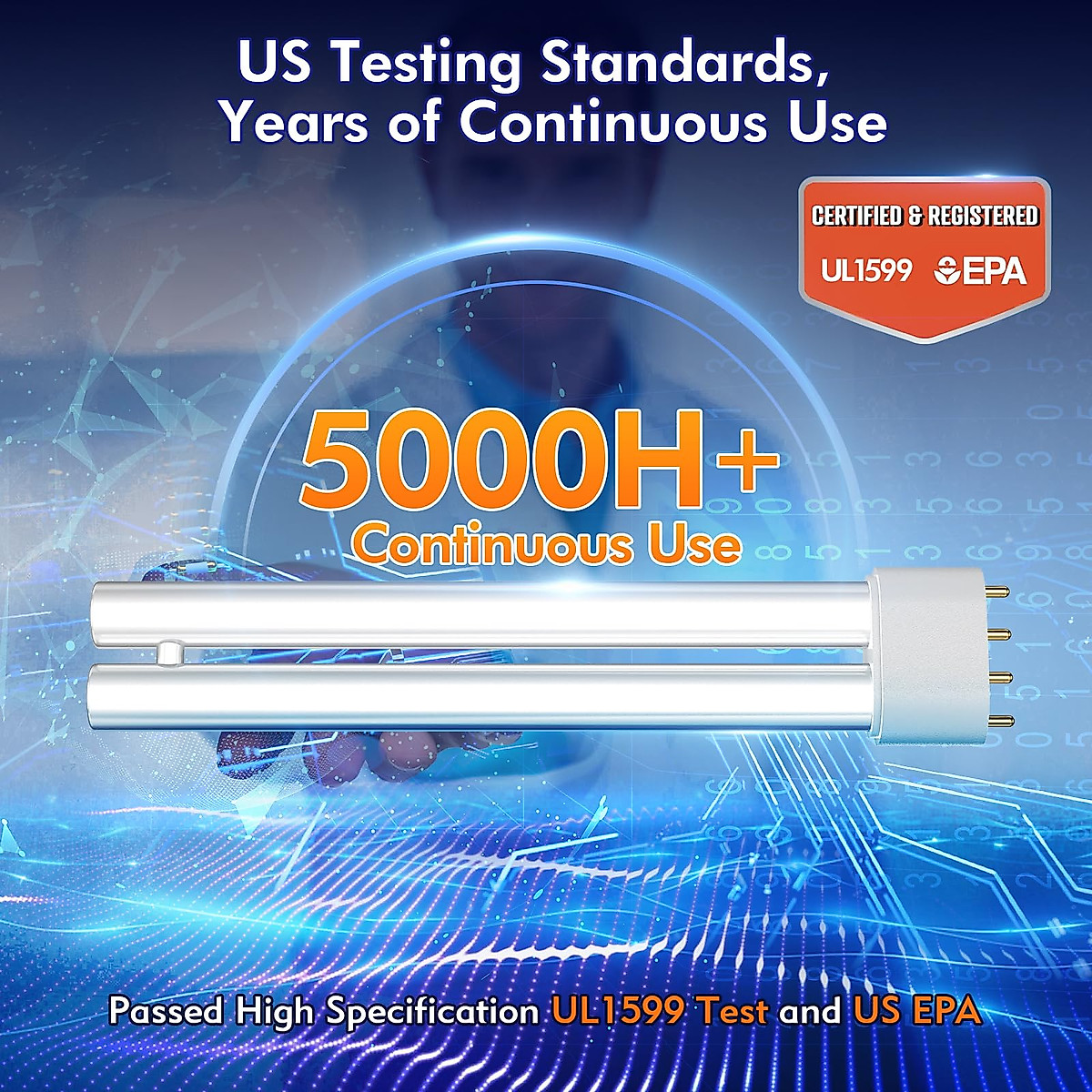 AMUFER 18W Bug Zapper Replacement Bulb, H-Shaped Tube with 4-Pin Base Bug Light, Replacement Light Bulb Compatible with 18W Mosquito Zapper