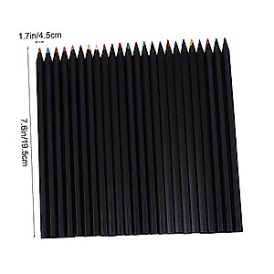 Black Pencil 1 Set 24 s Black Suits Artist Colored Pencils Art Pencils 24 Color Pencils Natural Paper Tube Bamboo Black Coloring Pencils with Case Black Pencil Black Suit
