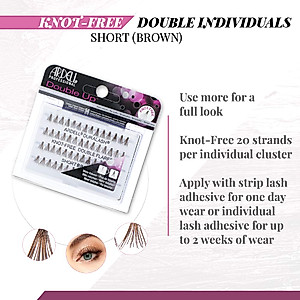 Ardell False Eyelashes Double Up Individuals Knot-Free Short Brown 4 Pack