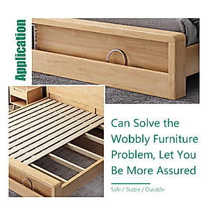 BokWin 4 Sets No Mortise Bed Rail Fittings Wooden Bed Frame Connectors Metal Bed Rail Fasteners