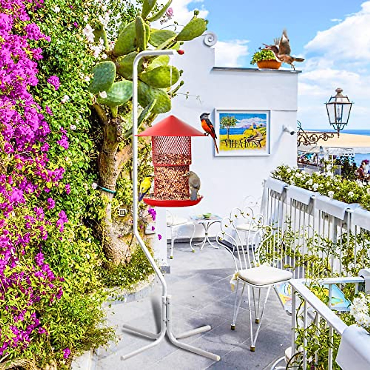 Metal Bird Feeders Cardinal Bird Feeder Retractable Birdfeeders Outside Hanging Garden Yard Outside Decoration 7 LB