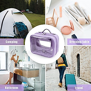 Lychii TSA Approved Toiletry Bag, Clear Travel Bag for Liquids Toiletries, Makeup Cosmetic Bag Organizer, Carry on Travel Accessories Essentials, Purple