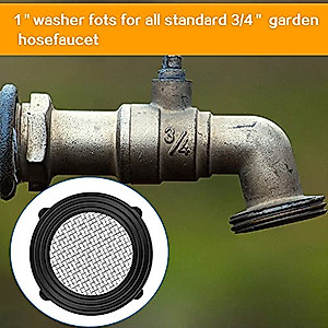 Joywayus Rubber Washers with 40 Mesh Stainless Steel Filter Screen Have Self Locking Tabs Fit for 3/4" Garden Hose or Water Faucet (Pack of 40)