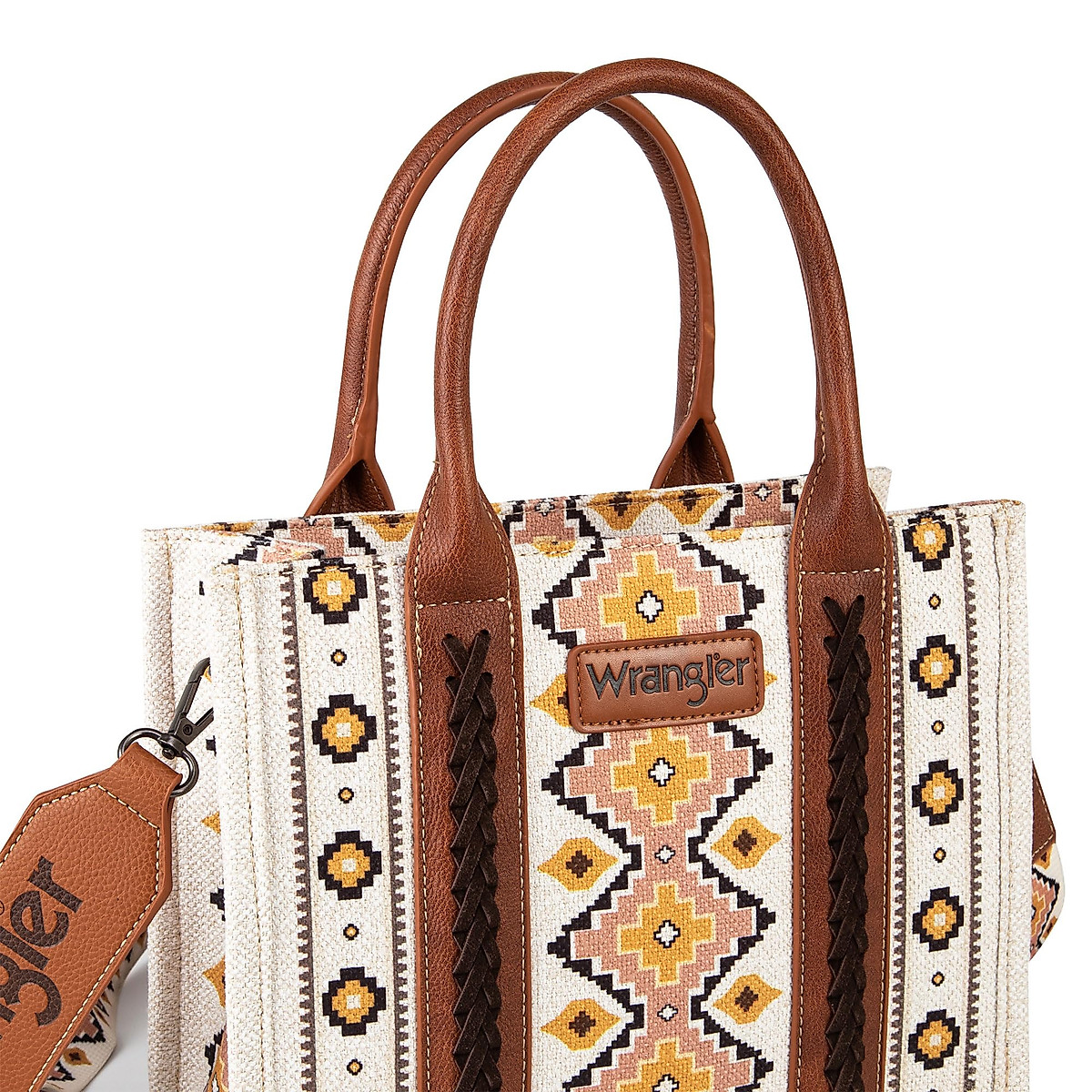 Wrangler Purse for Women Boho Aztec Tote Bag Hobo Shoulder Top Handle Handbags with Wide Guitar Strap Fall Collection Gift XY6 WG2202-8120SCF