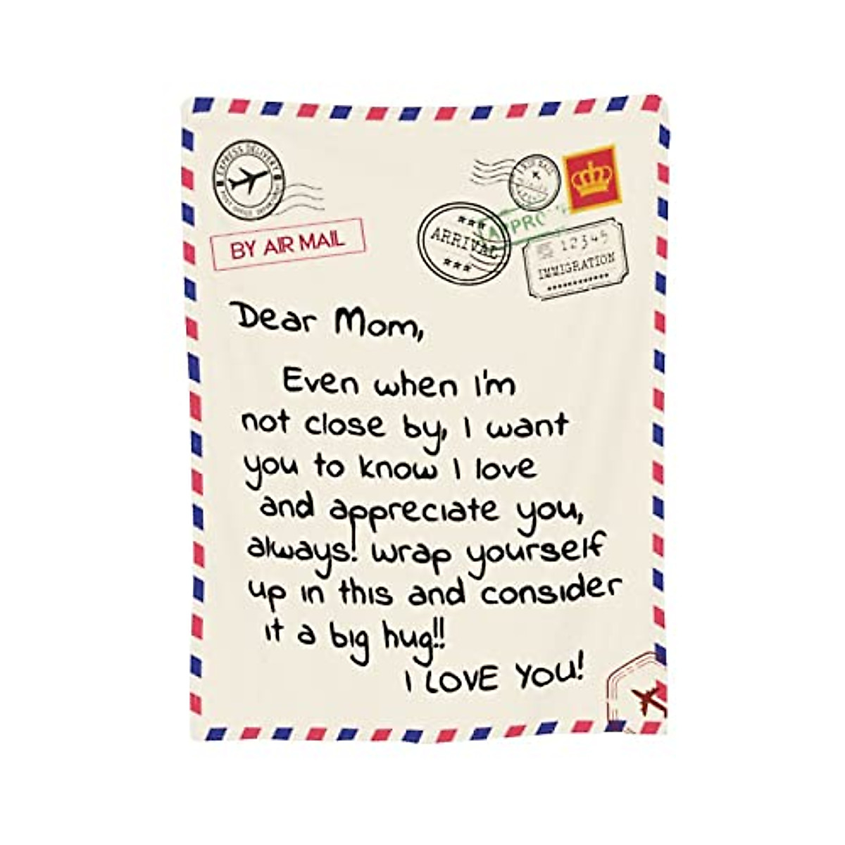 Poitvd Throw Blankets Anniversary Birthday Gift for Mom from Daughter Son, Dear Mom Blanket for Mother's Day, Super Soft Flannel Throw Blankets for Christmas Valentines Day for Bed Couch