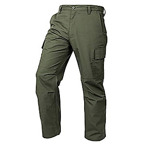 LA Police Gear Men's Core Cargo Lightweight Tactical Pants, Durable Ripstop Cargo Pants for Men, Stretch Waistband CCW Pants - OD Green - 36 X 34