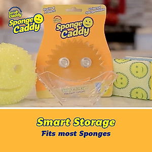 Scrub Daddy Sponge Holder - Sponge Caddy- Suction Sponge Holder, Sink Organizer for Kitchen and Bathroom, Self Draining, Easy to Clean Dishwasher Safe, Universal for Sponges and Scrubbers - 2 pack