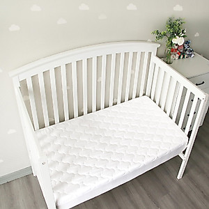 Crib Mattress Protector Waterproof & Noiseless Crib Mattress Pad Cover, Skin Friendly & Breathable & Machine Wash 100% Absorbent Crib Toddler Mattress Protector, (Quilted Improved Thickness)