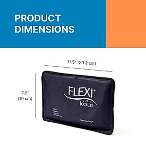 FlexiKold Gel Soft Flexible Ice Packs for Injuries - Reusable Freezer Cold Pack, Cold Compress & Cooling Gel Pad for Face, Shoulder, Hip, Leg, Arm, Ankle & Foot Injury - Medium - 7.5” x 11.5”