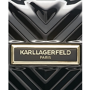 Karl Lagerfeld Paris Women's Suitcase Spinner Wheels Hardside, Deep Black, One Size