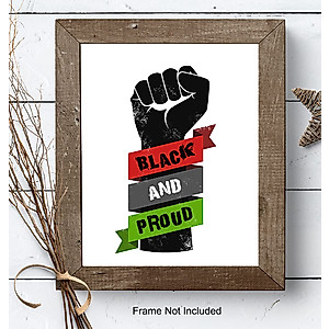 African American Wall Art - Black Art - African American Flag - Black Lives Matter Sign Poster - Black Pride - Black Culture - Civil Rights Afro American Wall Decor - Motivational Gift for Men, Women