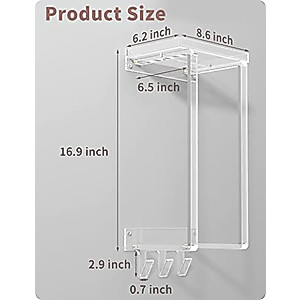 NPPLUS Towel Racks for Bathroom,Acrylic Clear Towel Rack Holder Wall Mounted, Towel Storage Organizer, Bath Towel Holder for Folded Large Towel Washcloths, Small Rolled Towels, Hand Towels