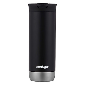 Contigo Huron Vacuum-Insulated Stainless Steel Travel Mug with Leak-Proof Lid, Keeps Drinks Hot or Cold for Hours, Fits Most Cup Holders and Brewers, 20oz Licorice