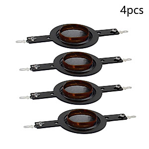 Heyiarbeit 4Pcs 25.5mm/1.00" Tweeter Voice Coil Audio Speaker High Tone Silk Film Rack Dome Tweeter Accessory for Audio Replacement Black