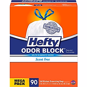 Hefty Odor Block Tall Kitchen Trash Bags - 90 Count