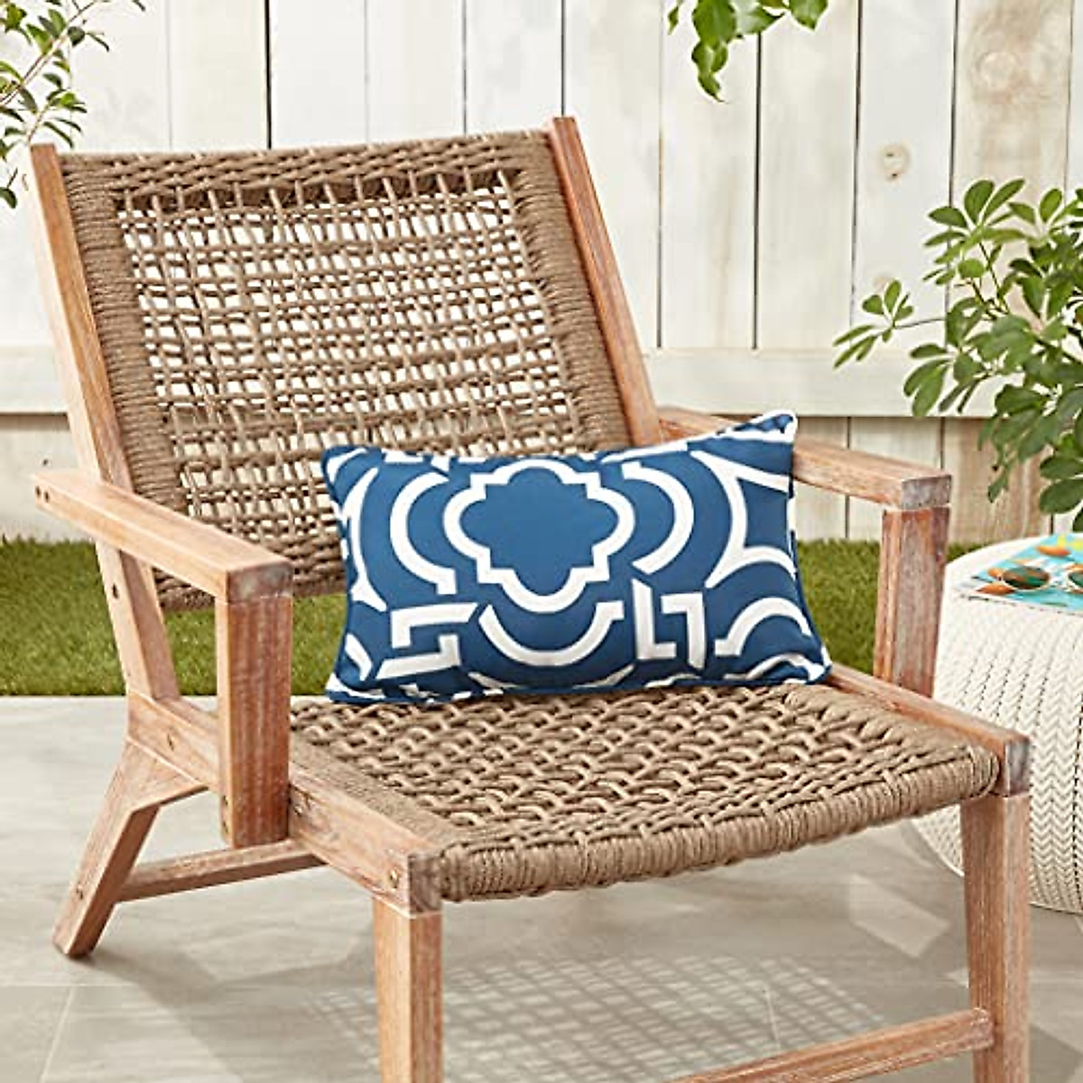 Pillow Perfect Outdoor/Indoor Carmody Navy Lumbar Pillows, 2 Count (Pack of 1), Blue