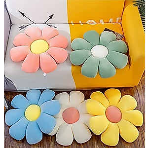 Suriana Flower-Shaped Floor Pillow Chair Back Cushion Office Sedentary Tatami Car Butt Cushion Yellow 40CM