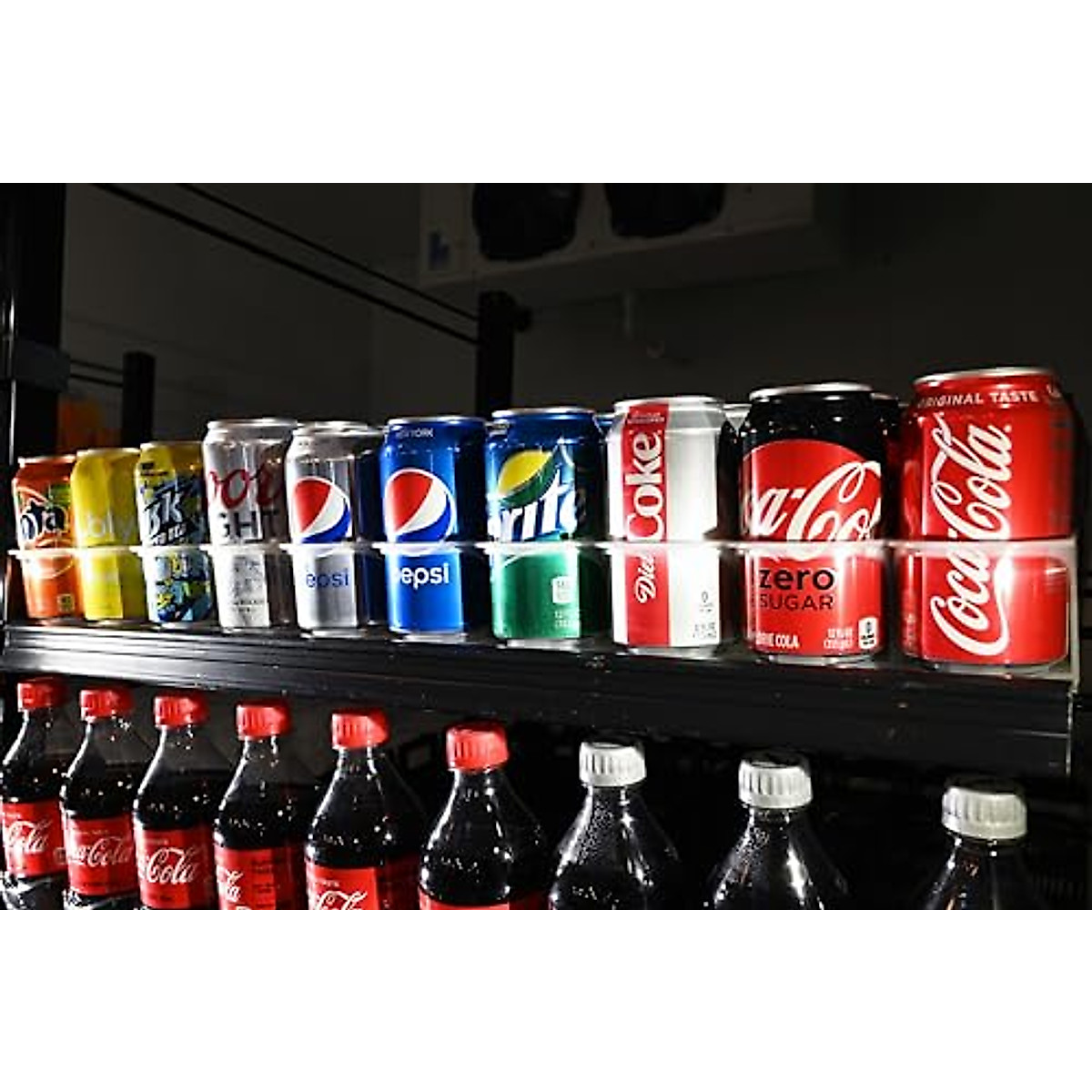 Display Technologies Visi-Slide Gravity Fed Organizer for 12/16oz low ring Beverages on flat and angled shelves in Cold Vaults & Coolers (Pack of 2)