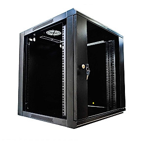 12U IT Wall Mount Cabinet 19-inch Server Network Rack Cabinet Rack Vented Enclosure Glass Locking Door 23.6 inches Depth