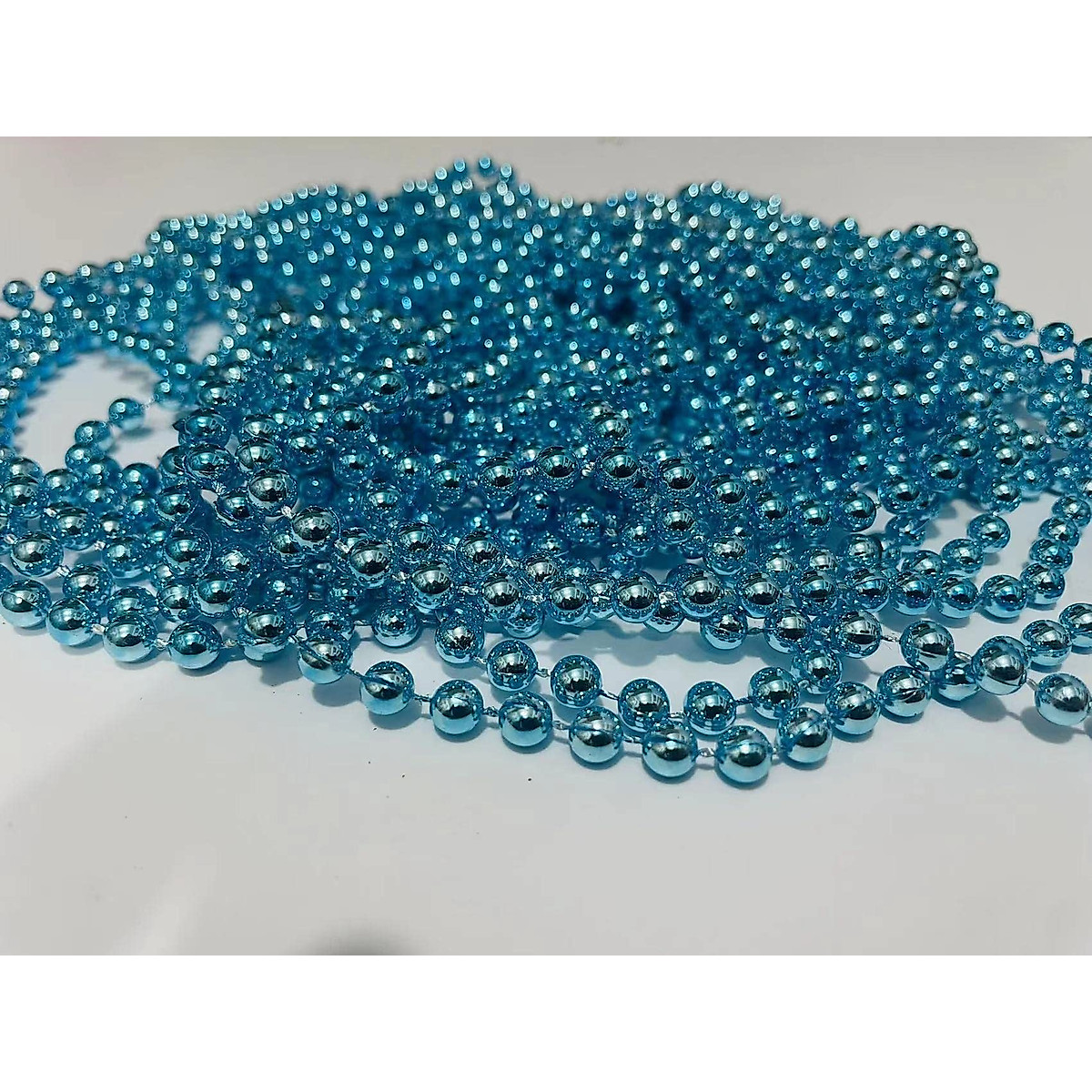 POHU Baby Gender Reveal Beads Supplies 6mm Round 33 Inch Baby Blue Hot Pink for Baby Shower Announcement Party Set of 50