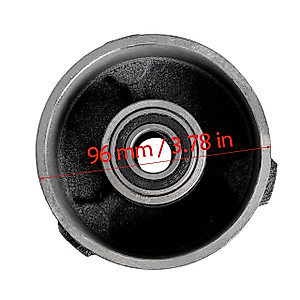 WPHMOTO Front Drum Brake Wheel Hub Assembly 3 Stud Drum Brake Housing Left & Right for 50cc 70cc 90cc 110cc 125cc ATV Quad Four-Wheeler Motorcycle