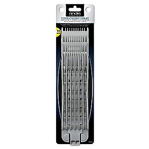 Andis Snap-On Blade Attachment Combs - Suitable for Hair Clipper Trimmer, Professional Use, Easy Clean, Long-Lasting - Sizes, 0", 0.5", 1", 1.5", 2", 3", 4", 5", 6", 7", 8" - 11/Piece Set, Gray