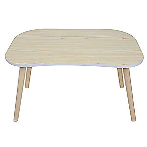 Bed Desk Laptop Living Room Bay Window Table Solid Wood Legs,Curved Recessed Design,Non-Slip Cotton Pad,Mute,Office Dining Table(Ship from US!)