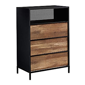 Sauder Boulevard Café 3-Drawer Chest, L: 29.13" x W: 17.48" x H: 42.68", Black Finish
