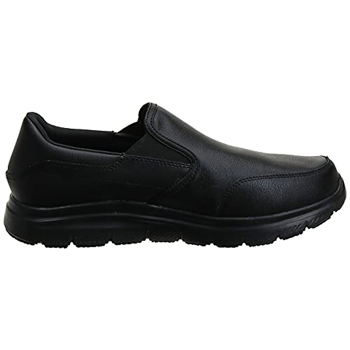Skechers Men's Bronwood Food Service Shoe, Black Leather, 13