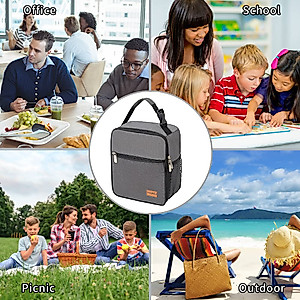 Insulated Lunch Box for Men and Women - Reusable Lunch Bag for Adults, Perfect for Work or School - Small and Portable Design,Black