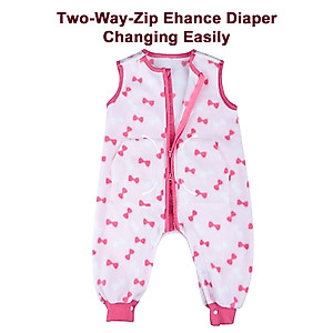 MooMoo Baby Sleep Sack with Feet Fleece Sleeveless Baby Sleeping Bag with Legs Toddler Wearable Blanket 6M-3T