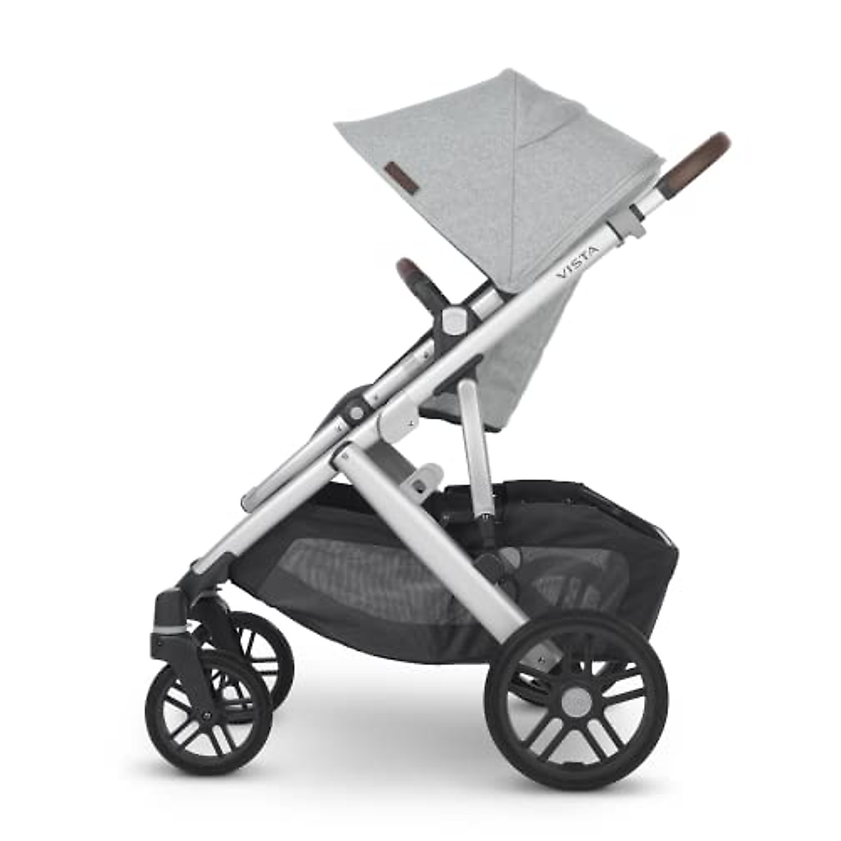 Vista V2 Stroller -Stella (Grey Brushed mélange/Silver/Chestnut Leather) + MESA Infant Car Seat - Jake (Black)