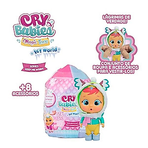 Cry Babies Magic Tears ICY World - Keep Me Warm Series | 8 Surprises, Accessories, Surprise Doll - Great Gift for Kids Ages 3+